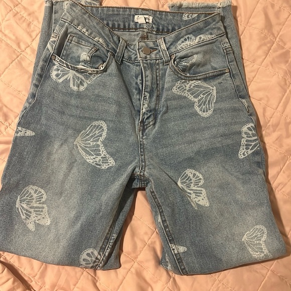 love, Fire | Jeans | Light Blue Butterfly Wide Jeans | Poshmark